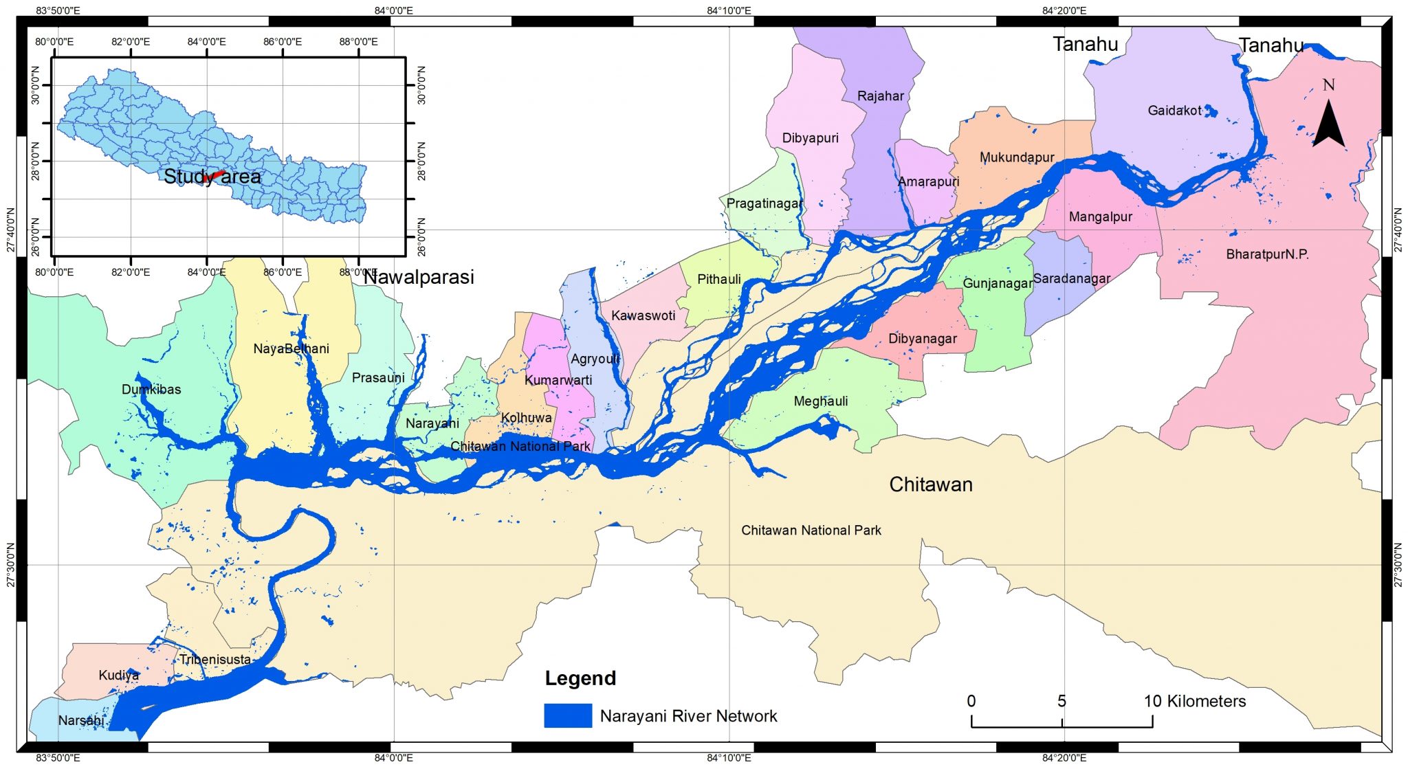 Timeseries Mapping of Narayani River course between 2000 and 2015 from ...